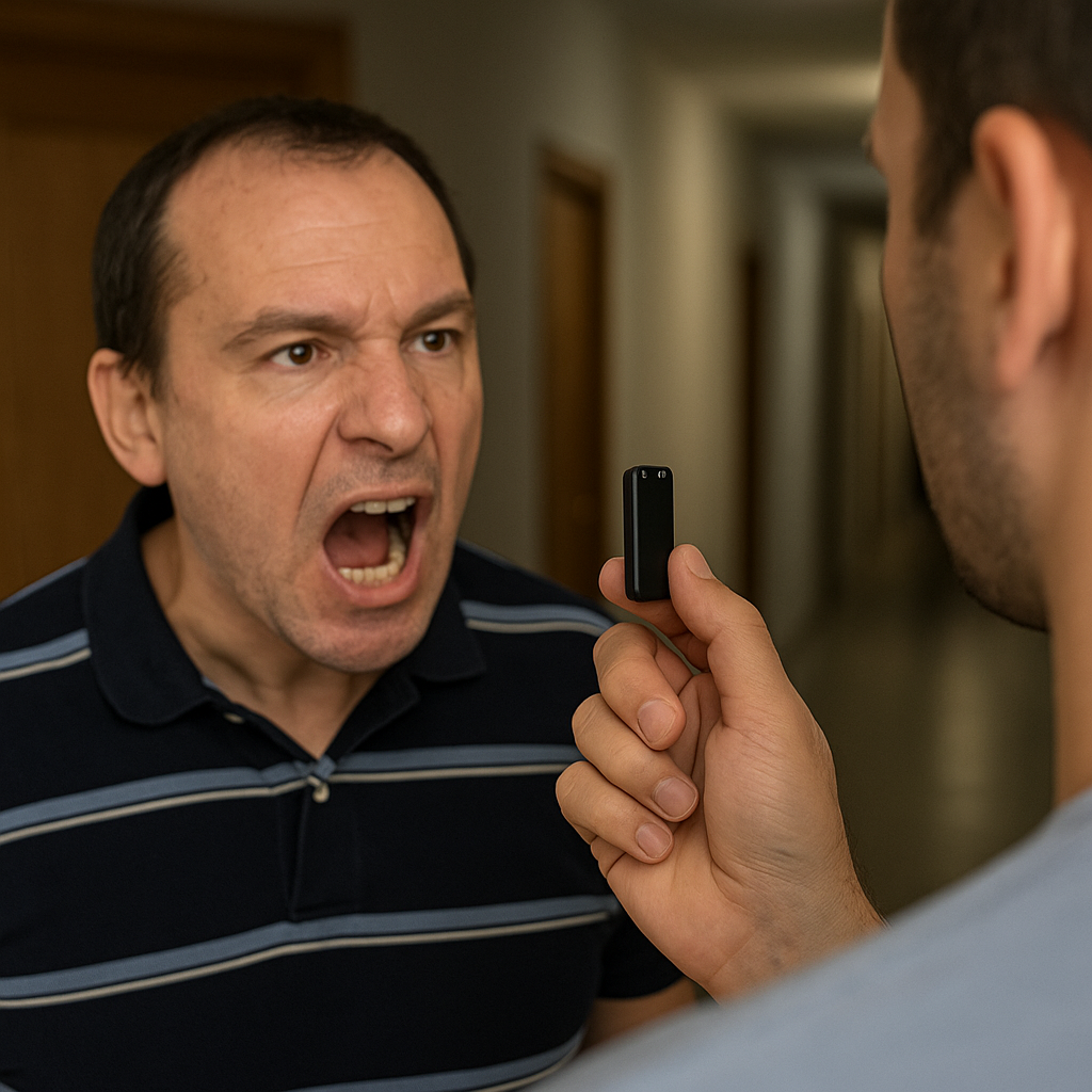 ¿Puedo usar una grabadora espía con mi vecino si me insulta o amenaza?